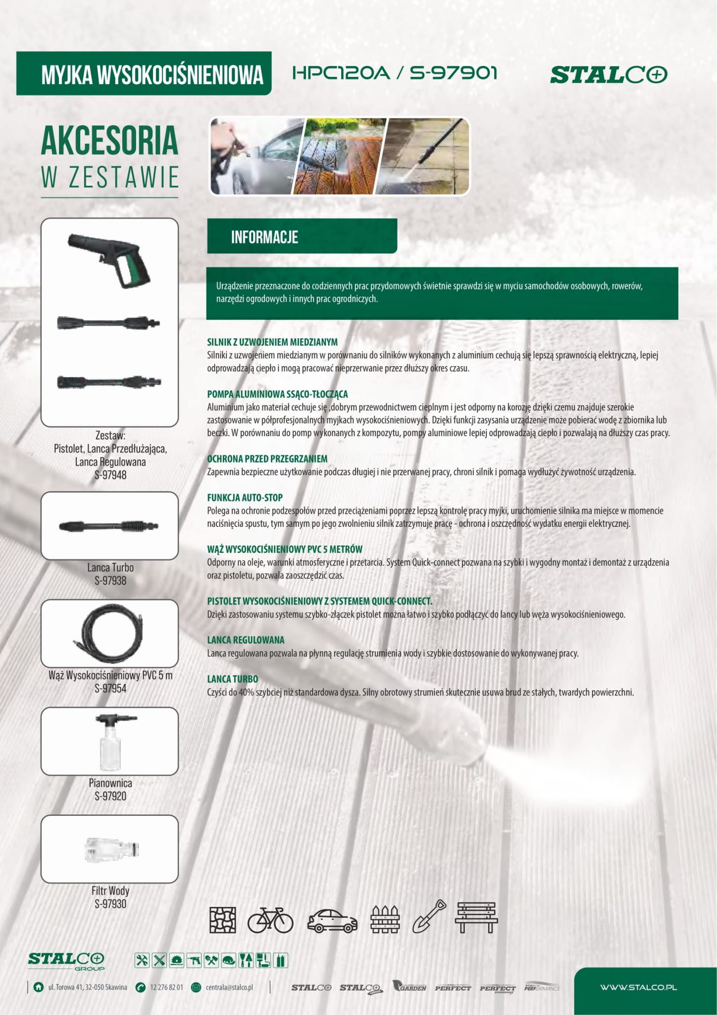 Myjka wysokociśnieniowa 1500W 120bar HPC120A Stalco - Sklep BR-Stalco Leżajsk. Narzędzia i ...